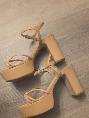 SCHUTZ | Shoes | Schutz Nudetan Leather Anklestrap Sandals | Poshmark